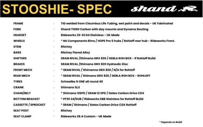 Stooshie Road & Endurance Bike - Shand Cycles